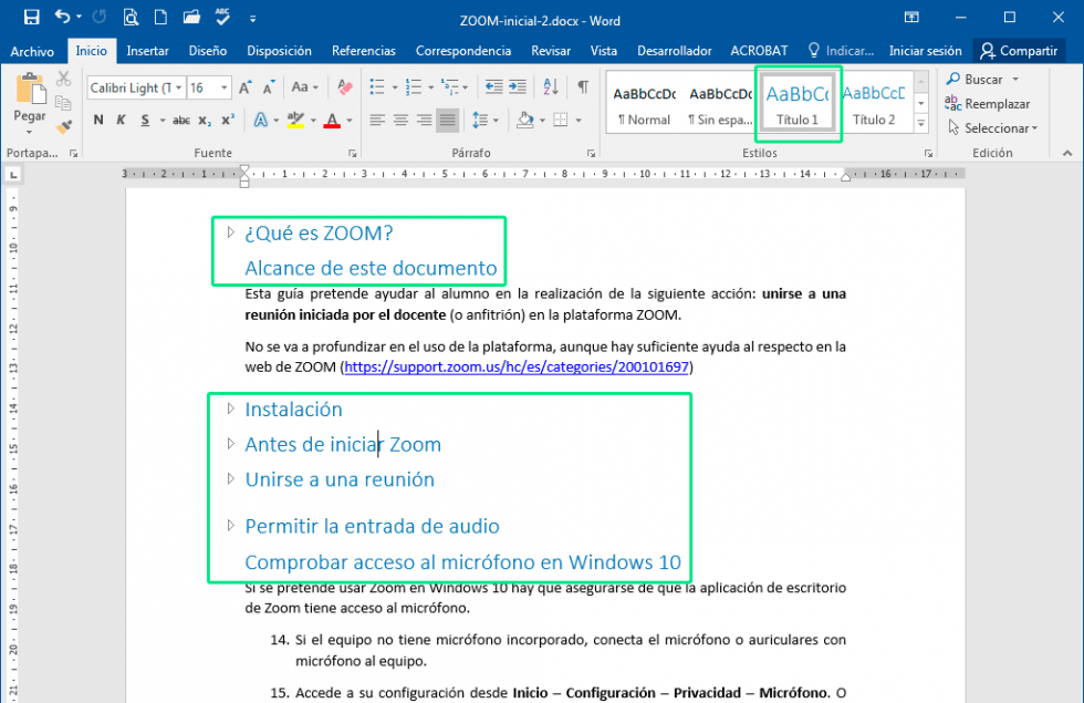 Cómo hacer índices en Word - Dapen Centro Estudios