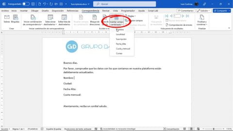 Aprende a combinar correspondencia en Word fácilmente