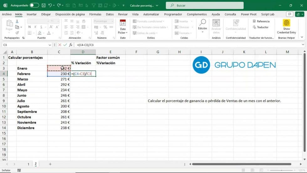 Cómo calcular porcentajes en Excel