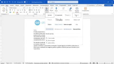 Vista Esquema en Word para mover bloques de texto